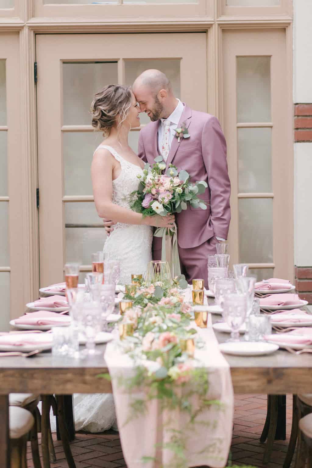 Styled Dusty Rose Rustic Wedding - Inspired Bride